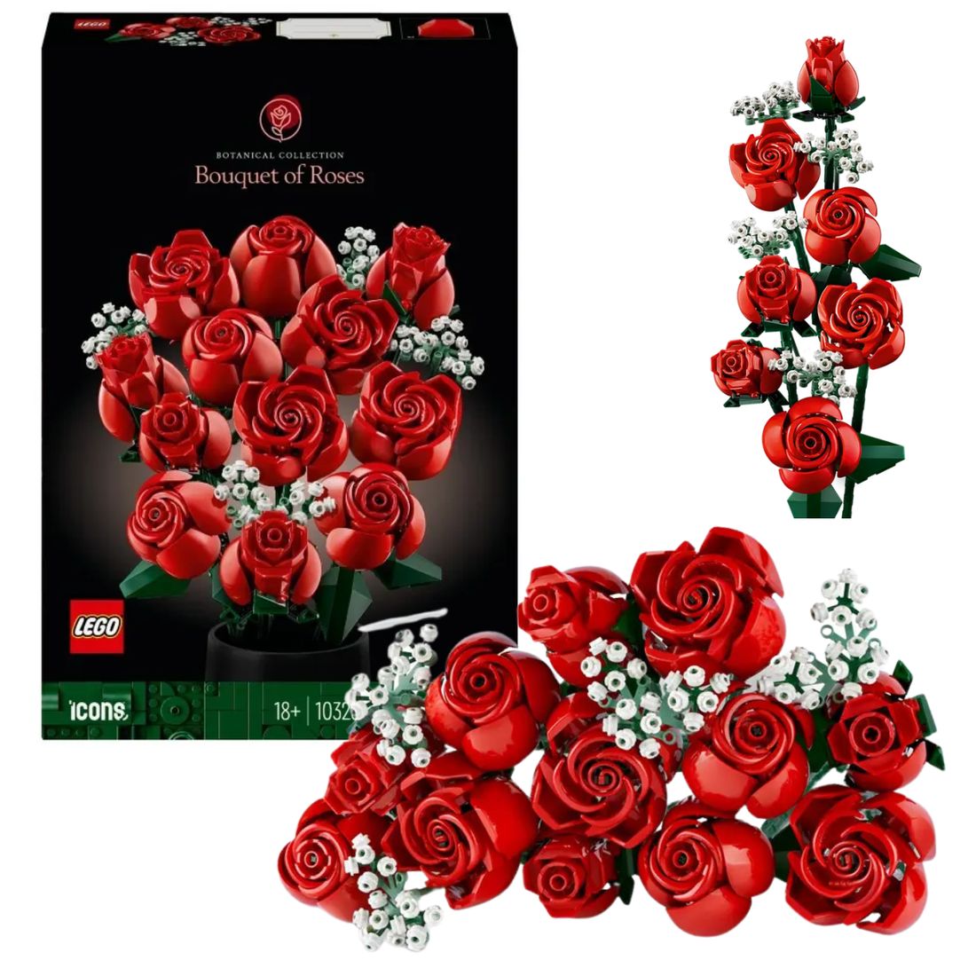 LEGO Icons Roses Bukiet Róż 10328 - Kwiaty Róże Prezent - ERLI.pl