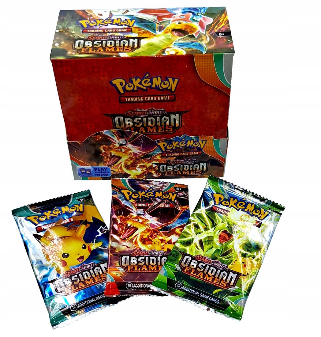 KARTY POKEMON KOLEKCJONERSKIE MEGA BOX ZESTAW OBSIDIAN FLAMES 360sz booster - ERLI.pl