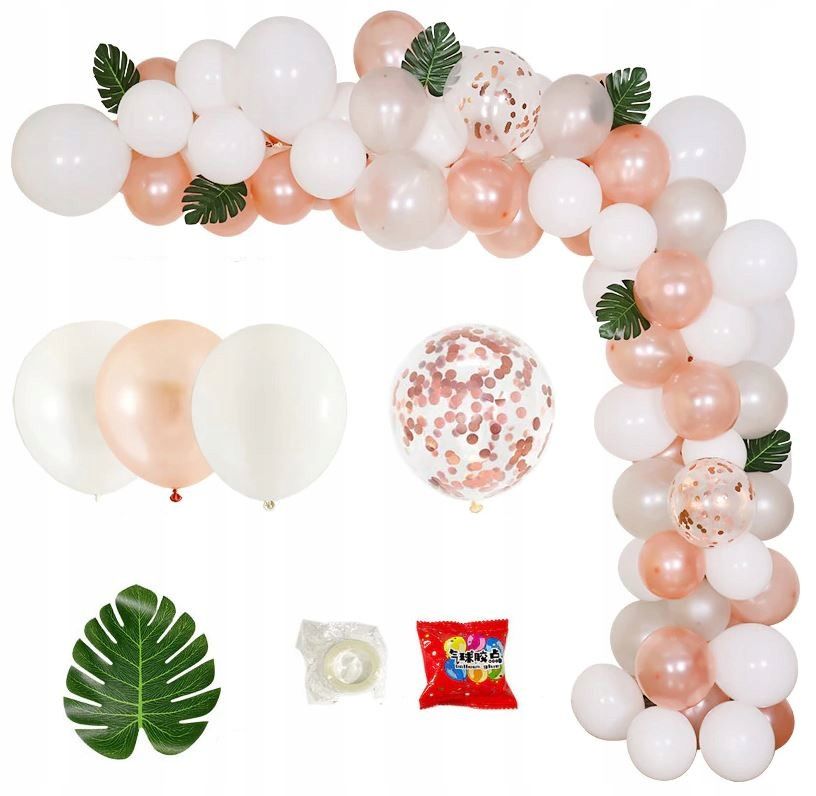 zestaw balonów Girlanda balonowa balony rose gold różowe złoto ślub wesele – 172942663 - ERLI.pl
