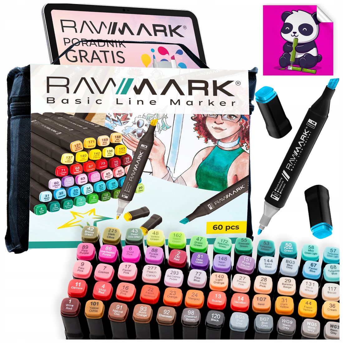 Markery alkoholowe RAWMARK Basic Line 60 sztuk - ERLI.pl