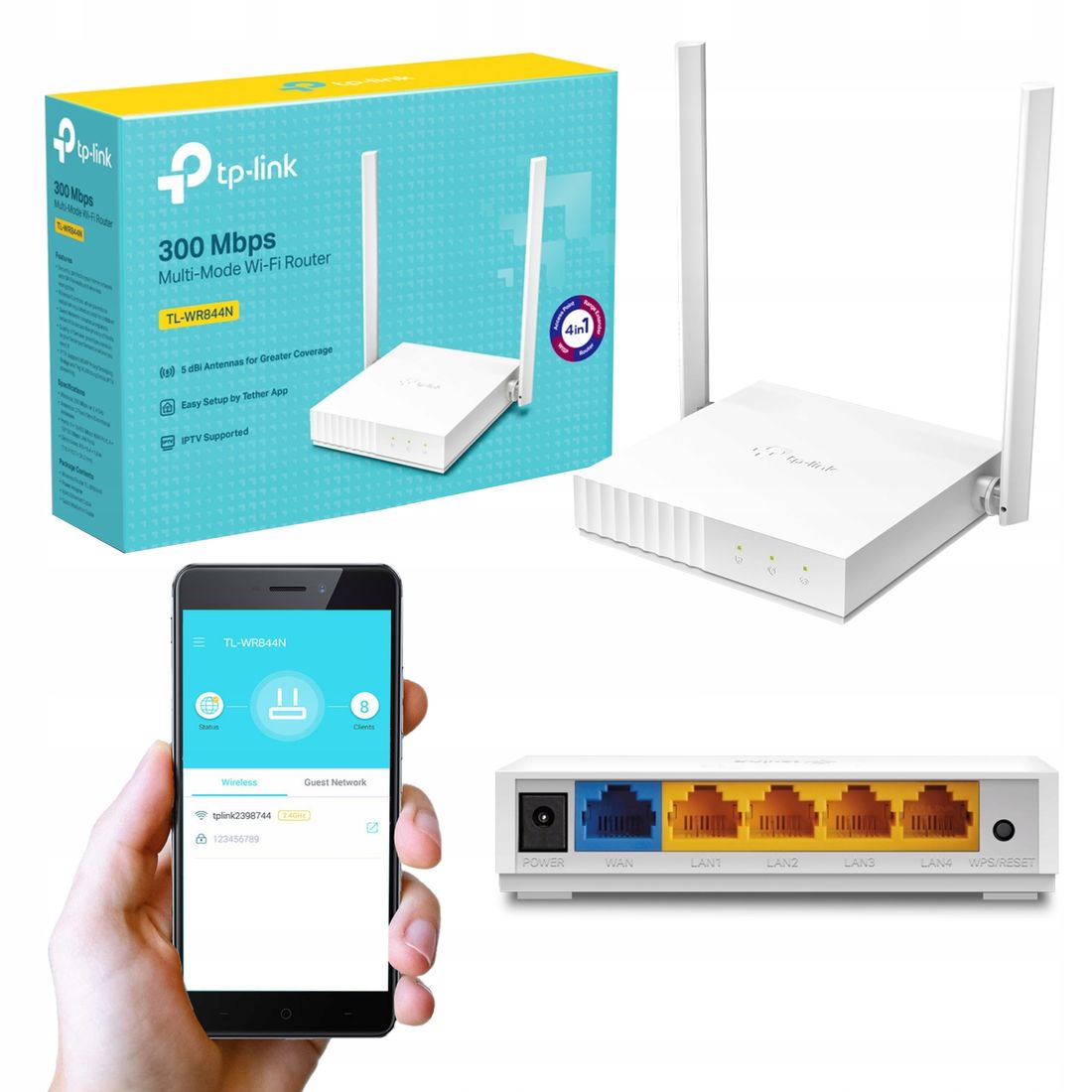 Mocny Router bezprzewodowy WIFI do domu 300 Mb/s IPv6 TP-LINK TL-WR844N ...