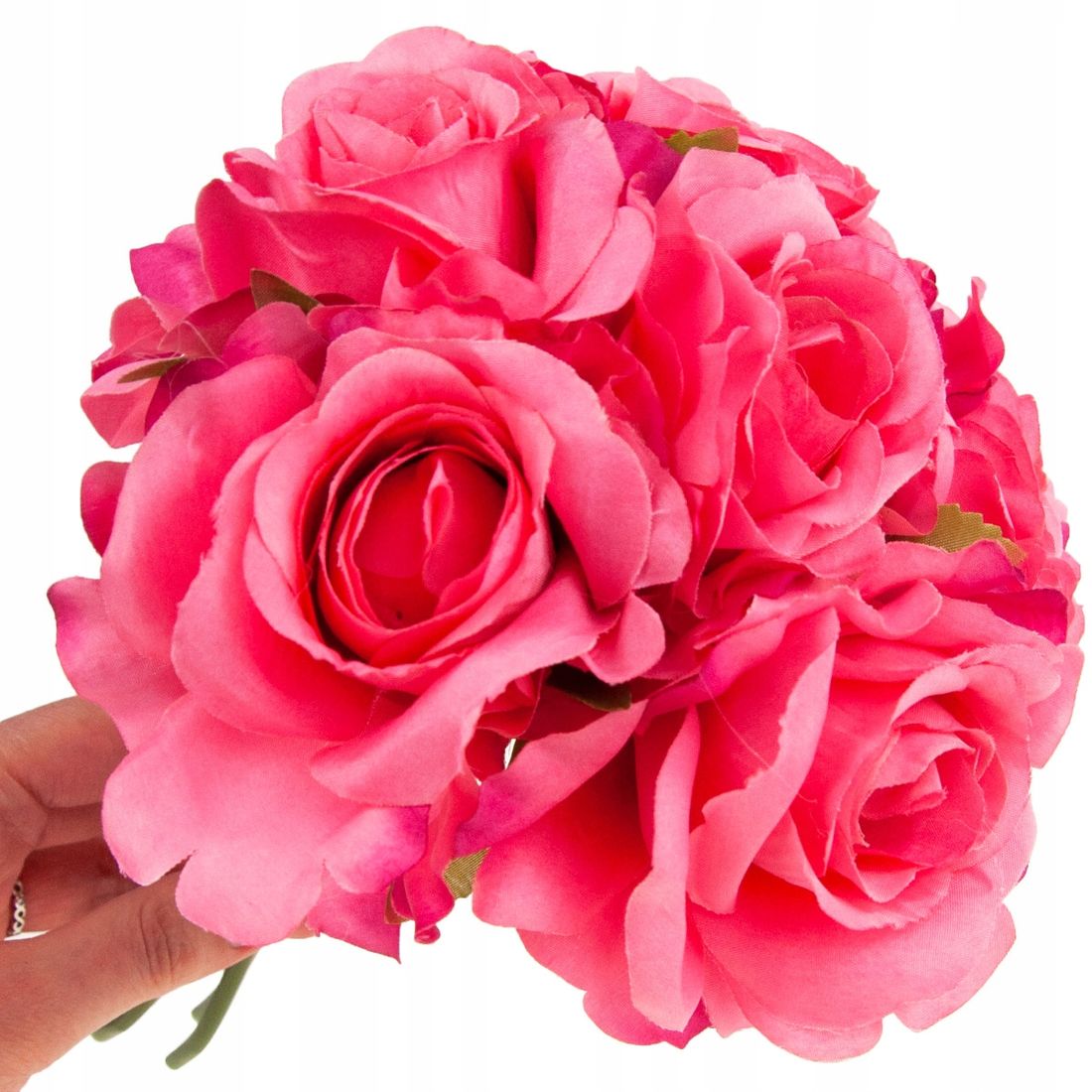 BUKIET RÓŻ SZTUCZNE KWIATY 6SZT PIĘKNE GĘSTE RÓŻE W BUKIECIE RÓŻOWE JAK ...