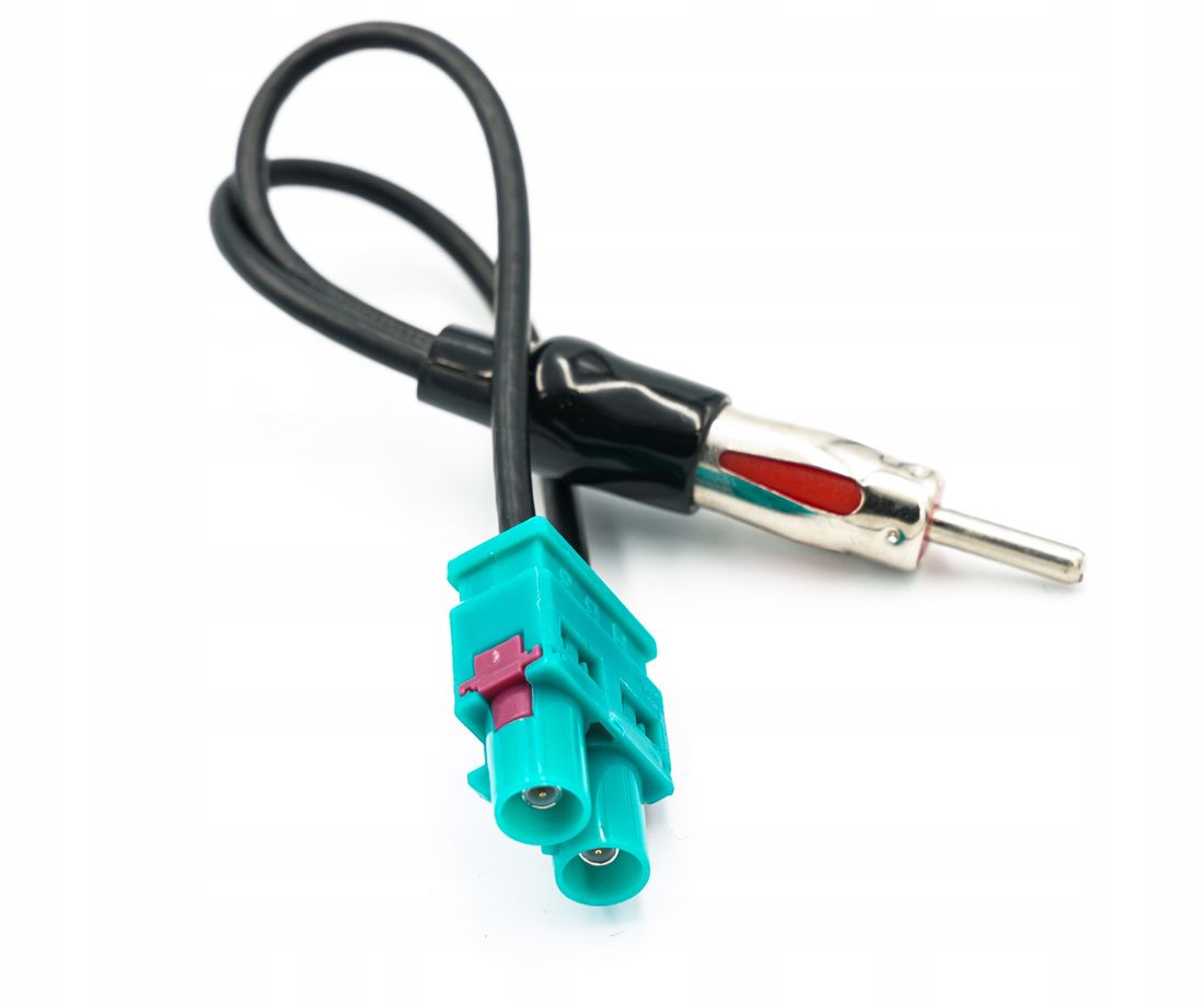 PRZEWÓD KABEL ADAPTER ANTENA PODWÓJNA FAKRA ISO ZŁĄCZE AUDI VW SEAT SKODA - ERLI.pl