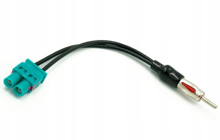 PRZEWÓD KABEL ADAPTER ANTENA PODWÓJNA FAKRA ISO ZŁĄCZE AUDI VW SEAT SKODA - ERLI.pl