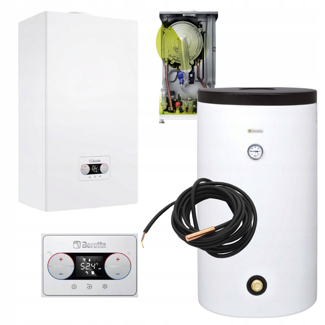 PAKIET PIEC GAZOWY KONDENSACYJNY 25 kW 1F Z ZASOBNIKIEM WODY CWU 100L IDRA - ERLI.pl