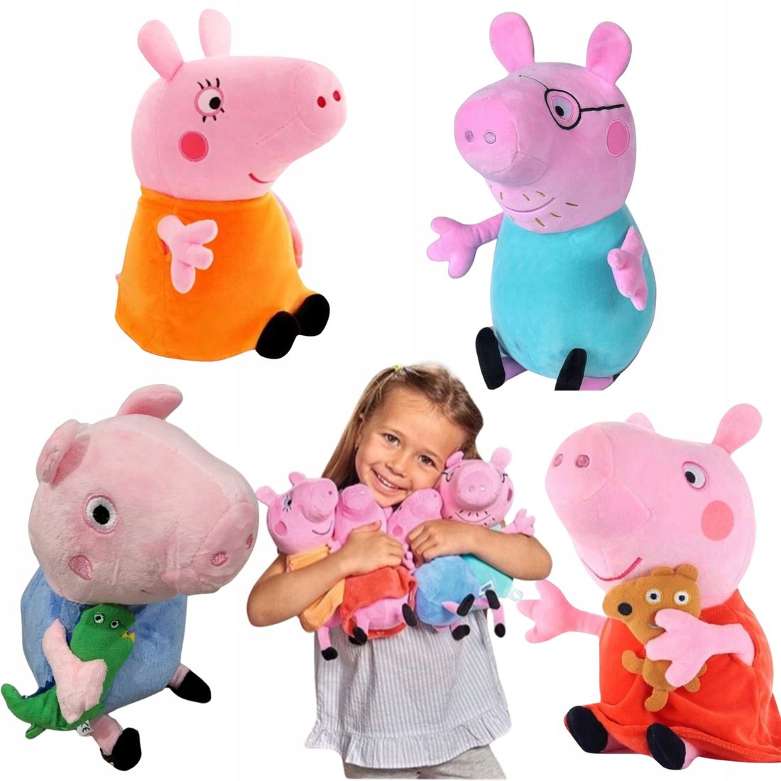 Zestaw Maskotek Świnka Peppa RODZINA PRZYTULANKA MASKOTKA MIŚ PLUSZAK ...