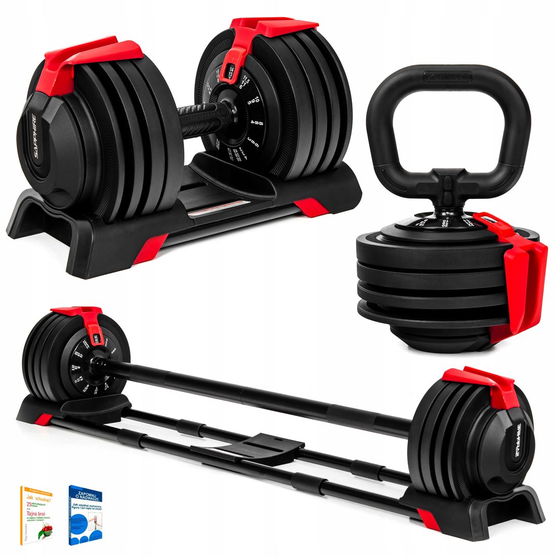 HANTEL regulowany 3w1 HANTLA 2KG-24KG SZTANGA KETTLEBELL 1x hantle ...