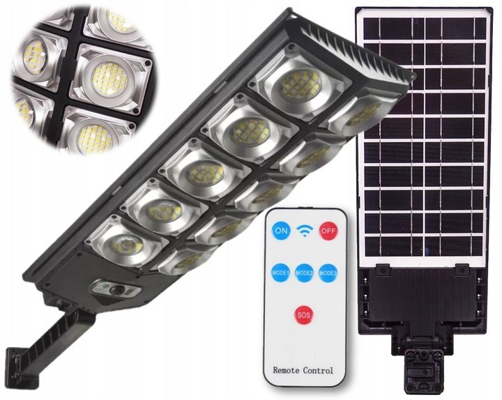 LAMPA SOLARNA LED ULICZNA ZEWNĘTRZNA CZUJNIK RUCHU ZMIERZCHU 1000W PILOT - ERLI.pl