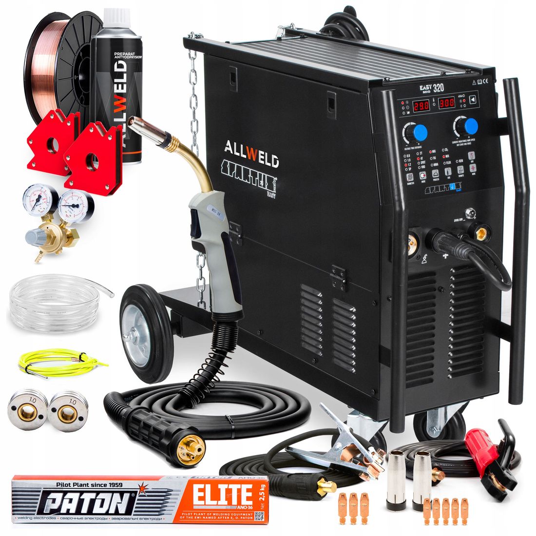 SPAWARKA MIGOMAT SPARTUS MIG 320 SYNERGIA MMA TIG 300A 400V ALUMINIUM 3W1 - ERLI.pl