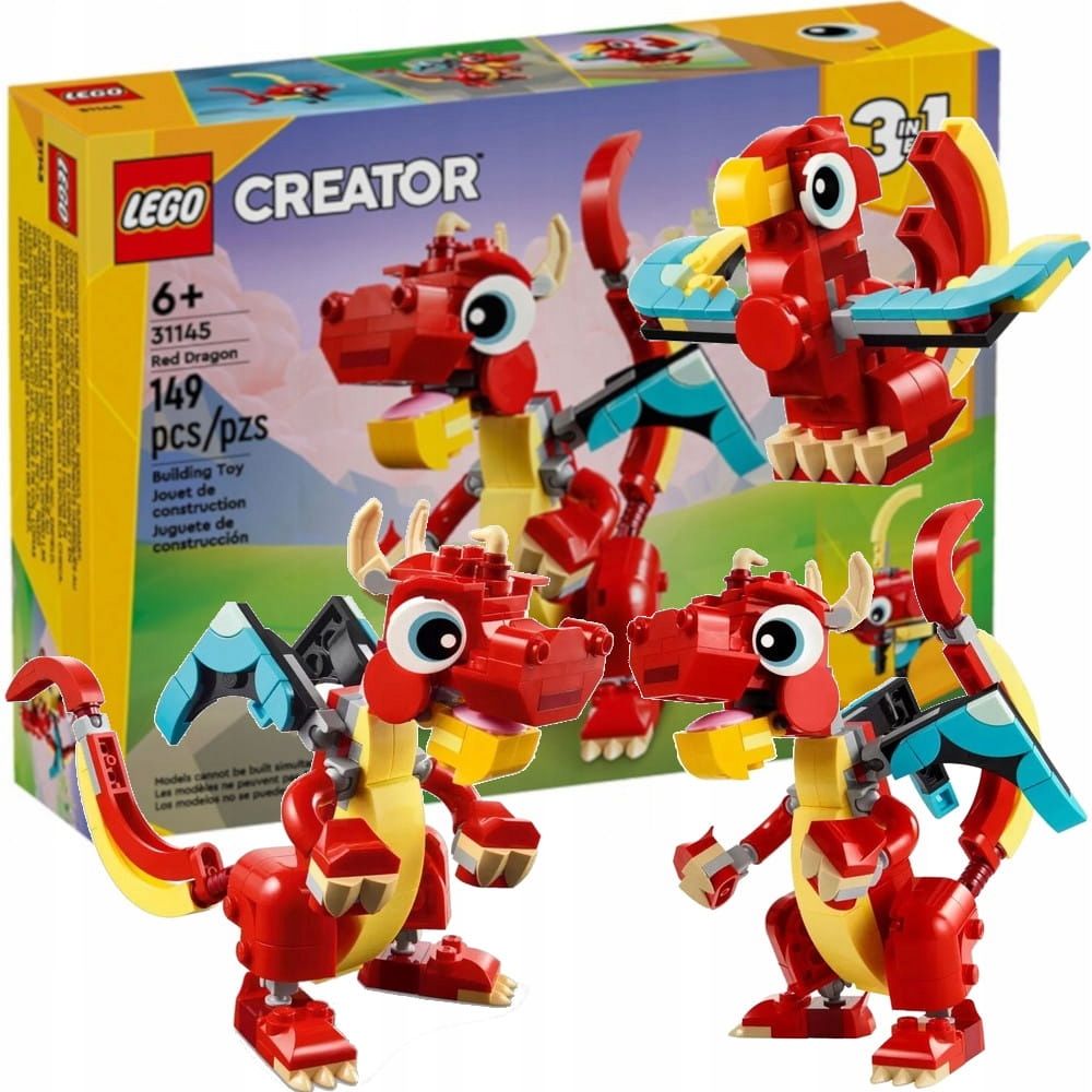 Lego Creator 31145 Czerwony Smok - ERLI.pl
