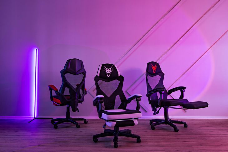 Krzesło Biurowe Gamingowe Fotel Gamingowy Obrotowy Czarny Biały BING ...