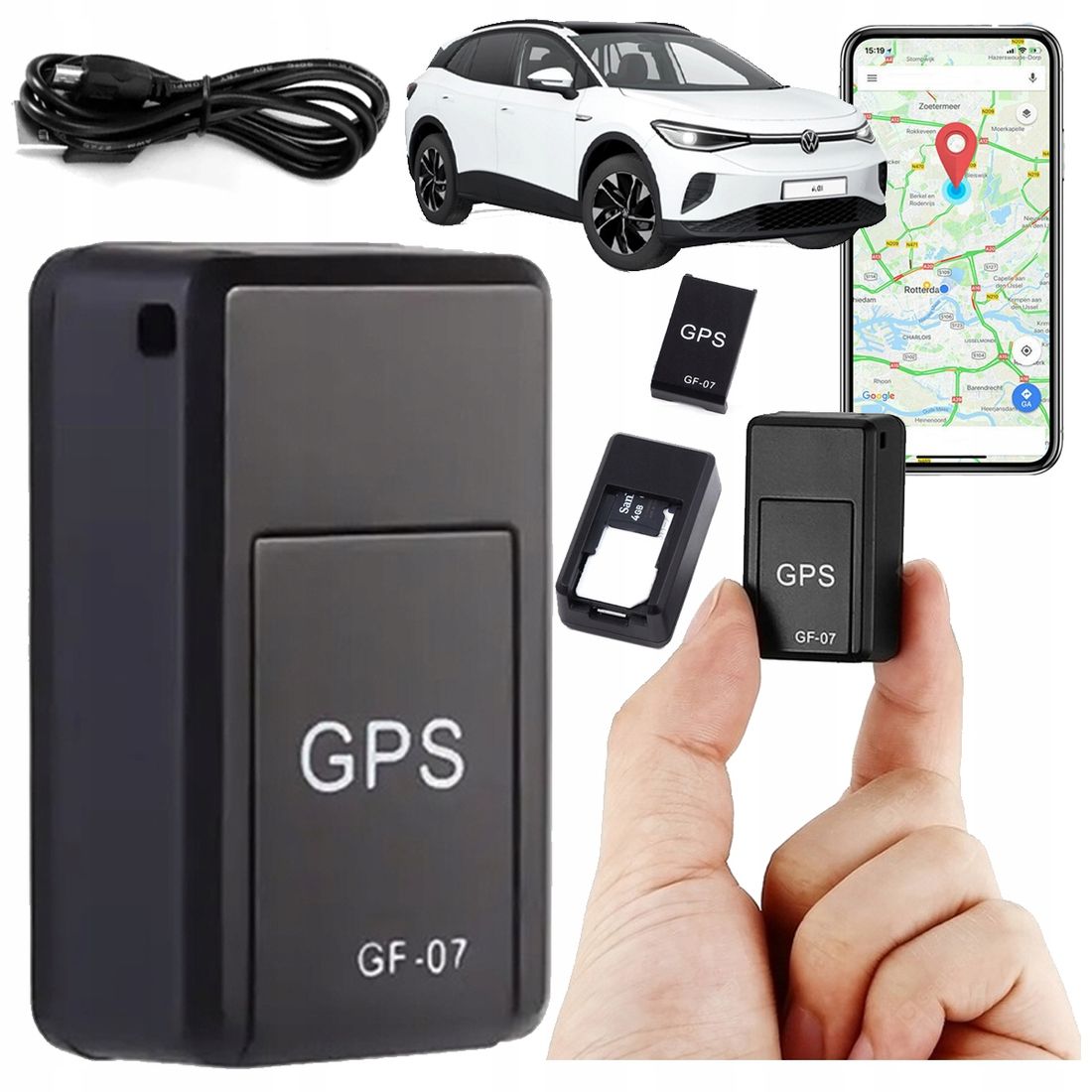 LOKALIZATOR GPS GSM PODSŁUCH DO SAMOCHODU DLA DZIECKA ŚLEDZENIE AUTA ...