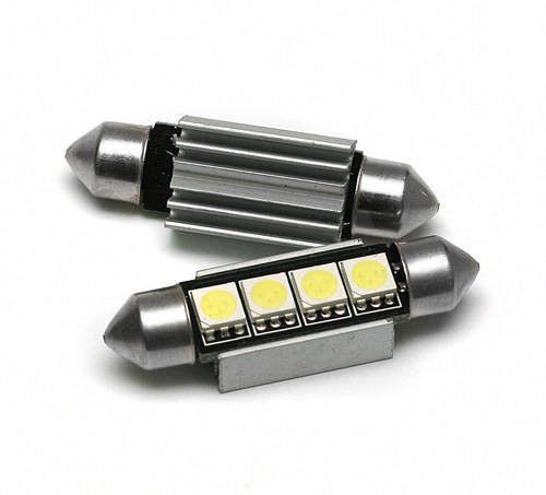 Żarówka samochodowa LED C5W 39mm 4 SMD 5050 CAN BUS rurka - ERLI.pl Żarówka samochodowa LED C5W 39mm 4 SMD 5050 CAN BUS rurka - ERLI.pl