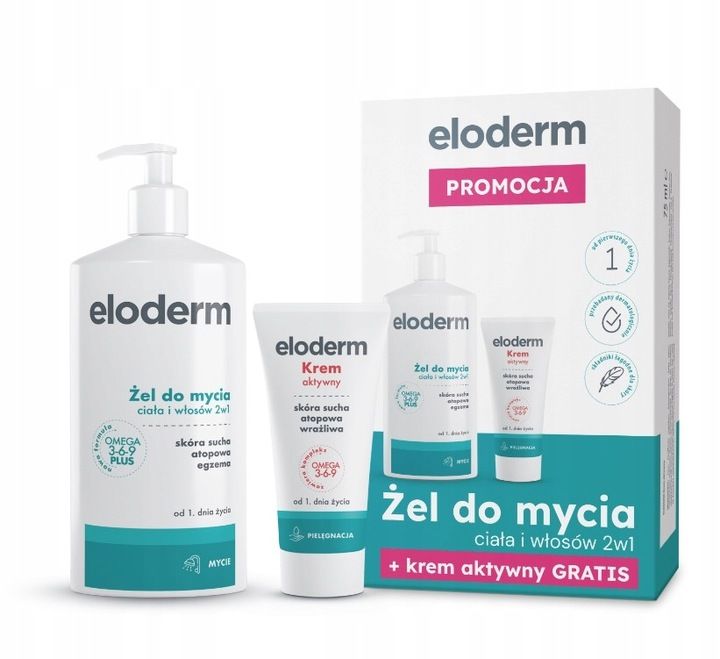 ELODERM ZESTAW ŻEL DO MYCIA + KREM AKTYWNY 2W1 400ML – 214121750 - ERLI.pl