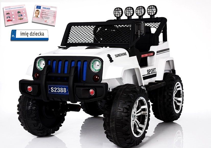 AUTO NA AKUMULATOR DUŻY JEEP DLA DZIECI 4x4 180 Watt Miękkie koła ...