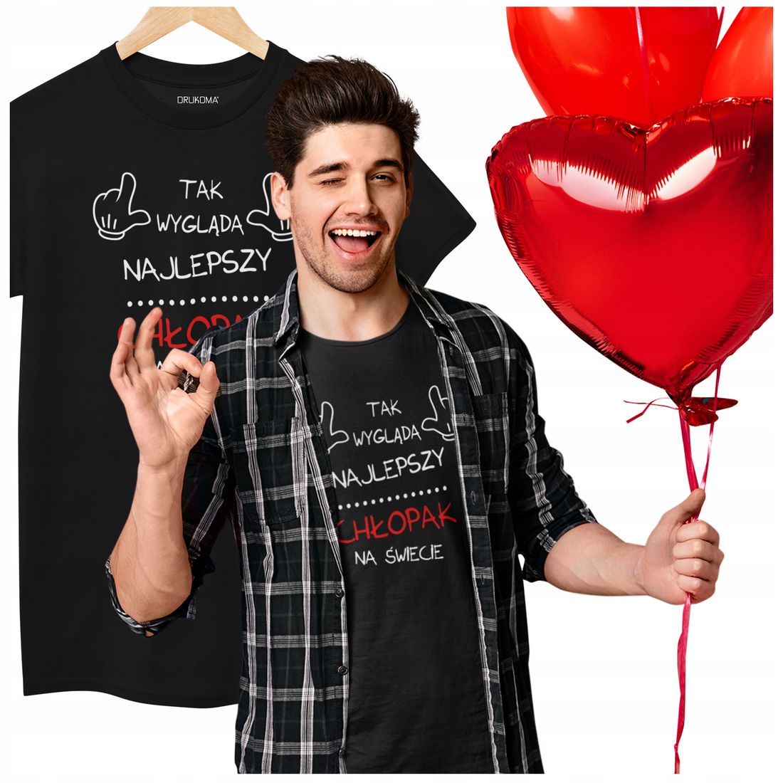 Koszulka na WALENTYNKI TAK WYGLĄDA NAJLEPSZY CHŁOPAK NA ŚWIECIE – 176779023 - ERLI.pl