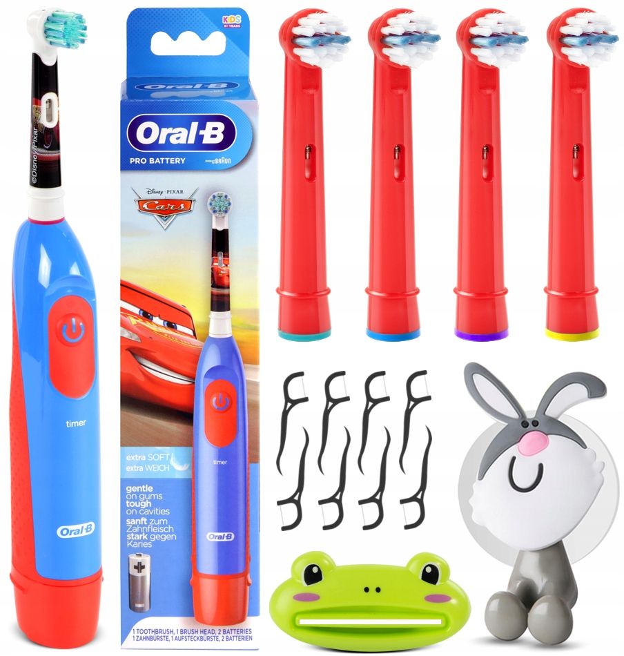 SZCZOTECZKA ELEKTRYCZNA DO ZĘBÓW ORAL-B DLA DZIECI AUTA + KOŃCÓWKI – 152657995 - ERLI.pl