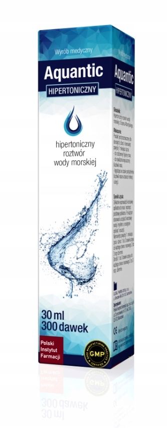 Aquantic, Roztwór wody morskiej hipertoniczny, spray do nosa, 30 ml - ERLI.pl