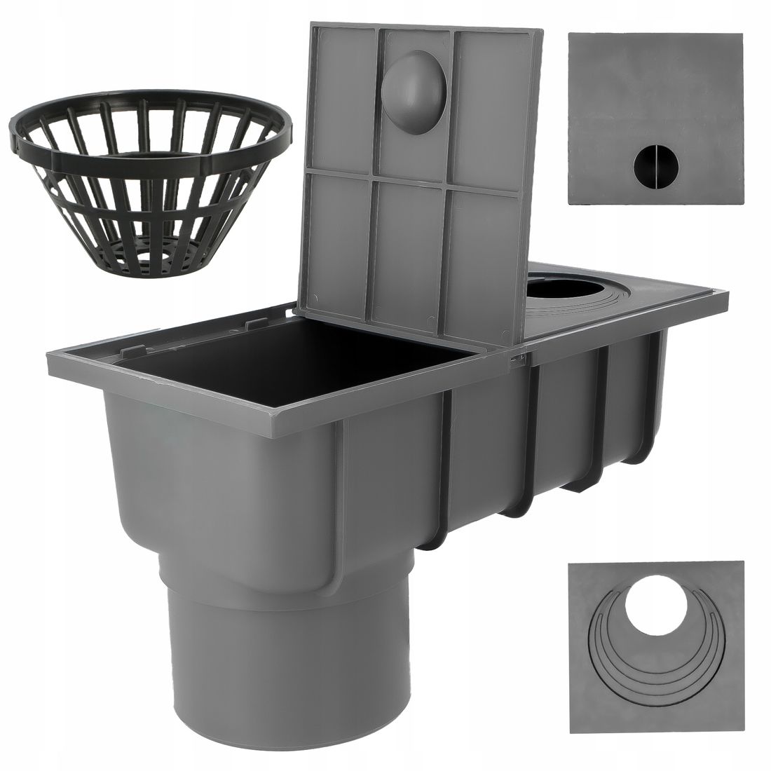 OSADNIK RYNNY CZYSZCZAK RYNNOWY STUDZIENKA REWIZJA DOLNY Ø 110 SZARY ...