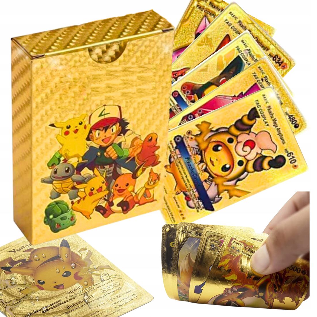 KARTY POKEMON TALIA KART KOLEKCJONAERSKICH 55 SZTUK EDYCJA ZŁOTA ...