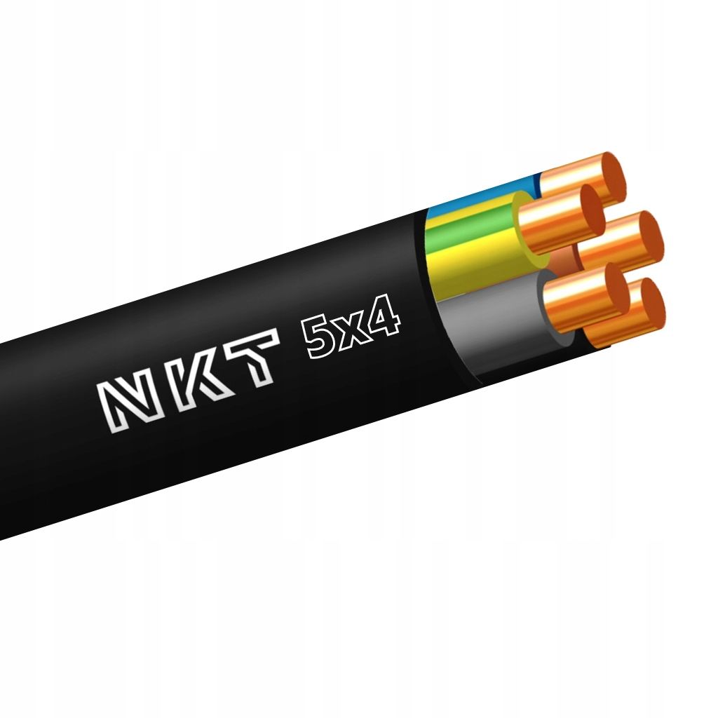Przewód KABEL Ziemny YKY żo 5x4 NKT 0,6/1 kV 1mb NAJWYŻSZA JAKOŚĆ NKT 5 ...