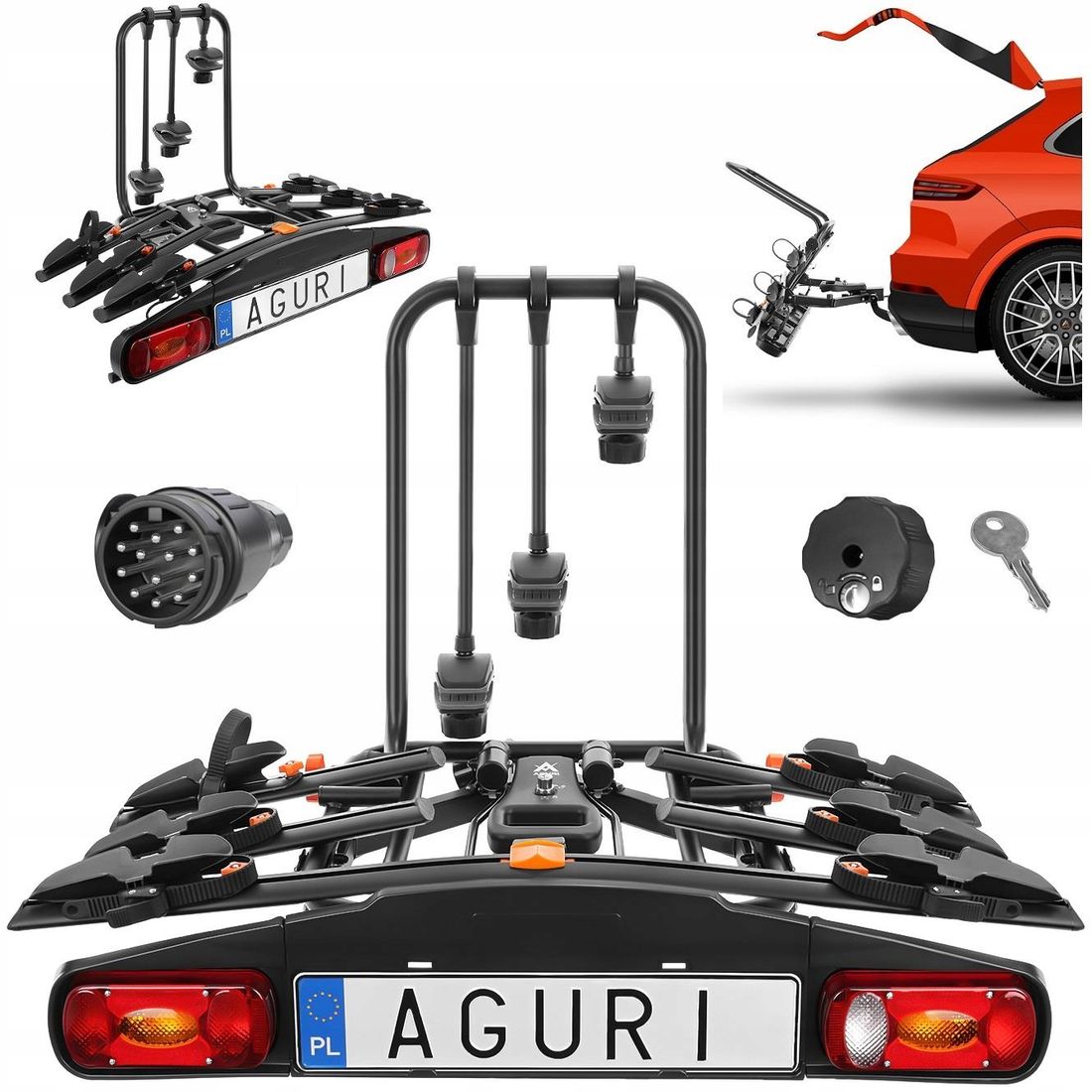 BAGAŻNIK ROWEROWY AGURI PLATFORMA NA HAK 3 ROWERY - ERLI.pl