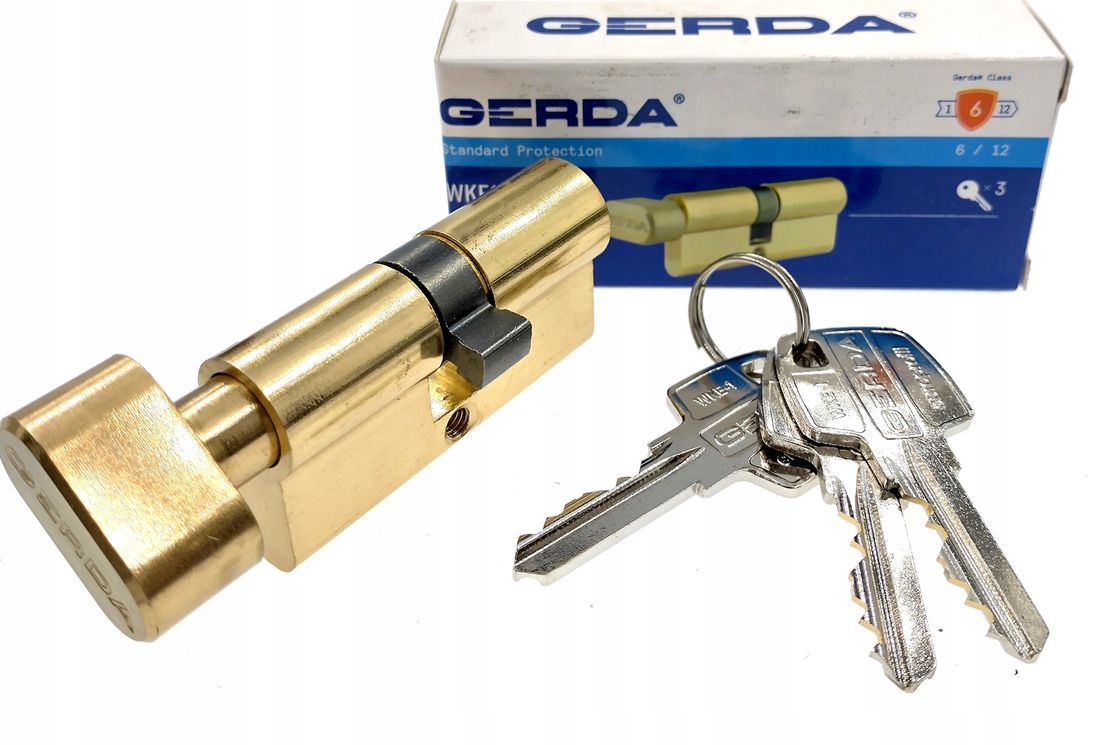 Wkładka z gałką GERDA WK E1 30/40G mosiądz -3 key – 176883627 - ERLI.pl