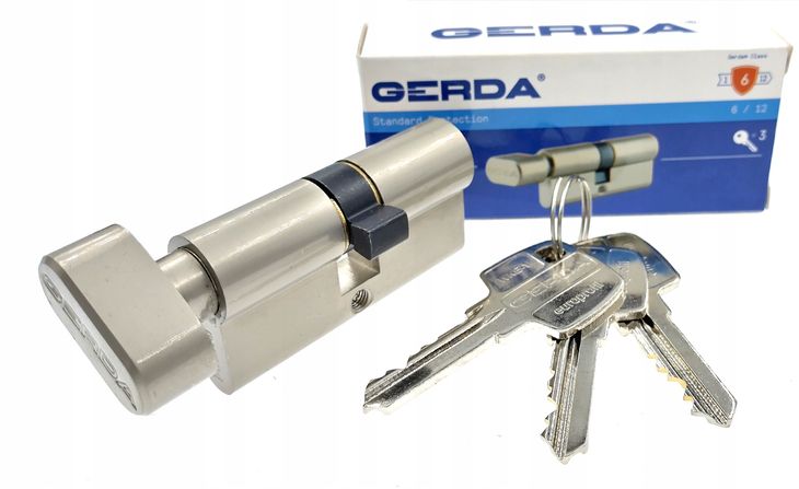 Wkładka z gałką GERDA WK E1 30/40G nikiel -3 key – 176883672 - ERLI.pl