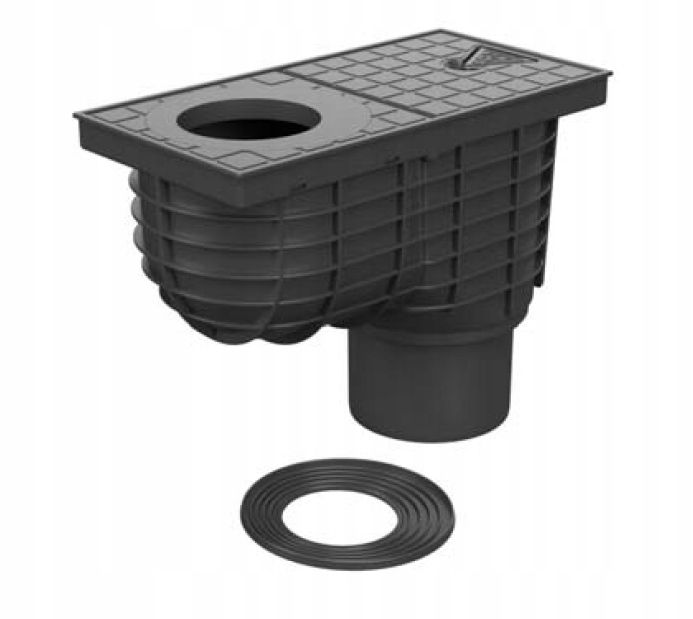 Osadnik rynny Czyszczak rynnowy DN125 czarny - ERLI.pl