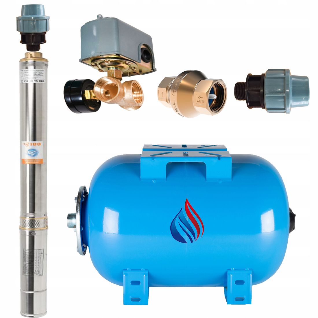 HYDROFOR ZESTAW POMPA 105L/MIN ZBIORNIK 100L PE40 – 176914061 - ERLI.pl