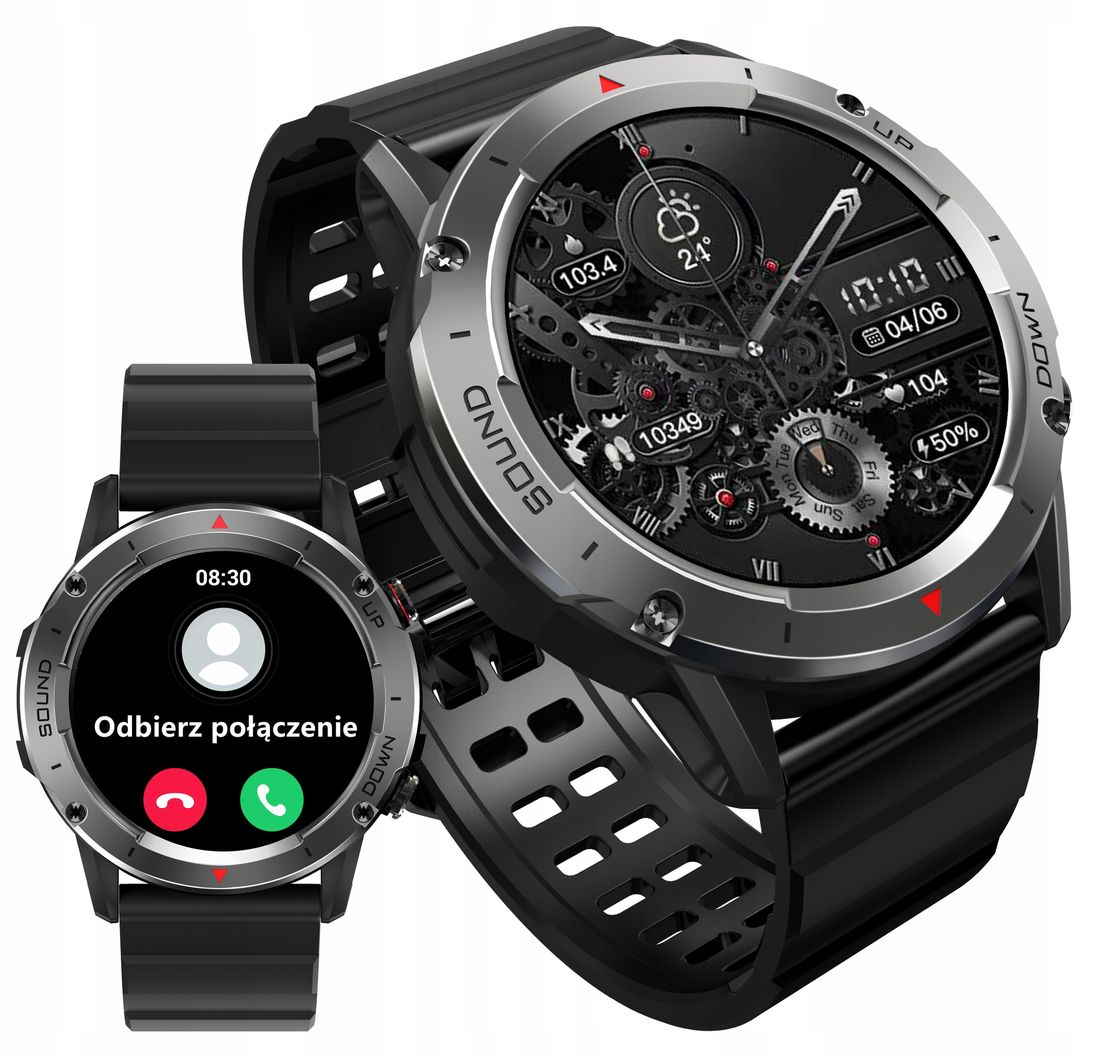 ZEGAREK MĘSKI SMARTWATCH CIŚNIENIOMIERZ WODOODPORNY 400mah ROZMOWY POL MENU – 177403239 - ERLI.pl