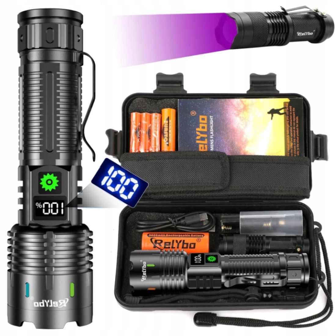 LATARKA LED EXTREME LIGHT DO ŁADOWANIA Z KABURĄ MOCNA LATARKA TAKTYCZNA ...
