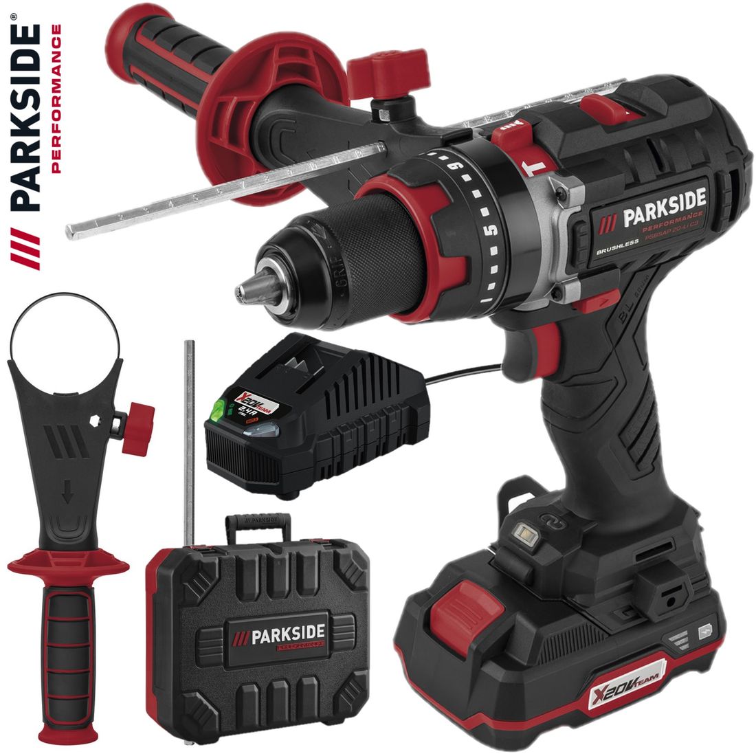 PARKSIDE Performance Wiertarko-wkrętarka Udarowa 20 V PSBSAP C3 2 Ah – 148728650 - ERLI.pl