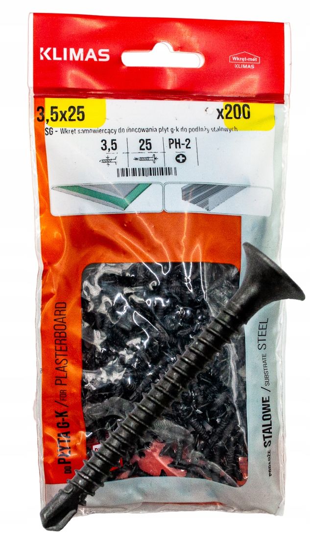 Wkręty samowiercące KMSG Wkręt-Met 3,5 x 25 mm fosfatowane 200 szt ...