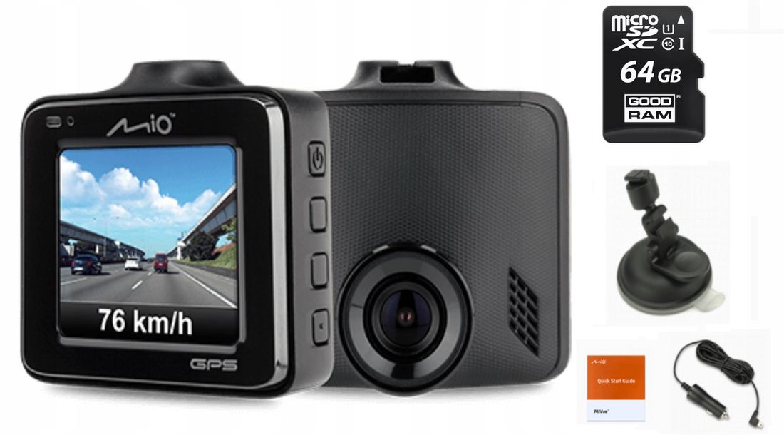 Mio MiVue C335 KAMERA REJESTRATOR GPS KARTA 64GB - ERLI.pl