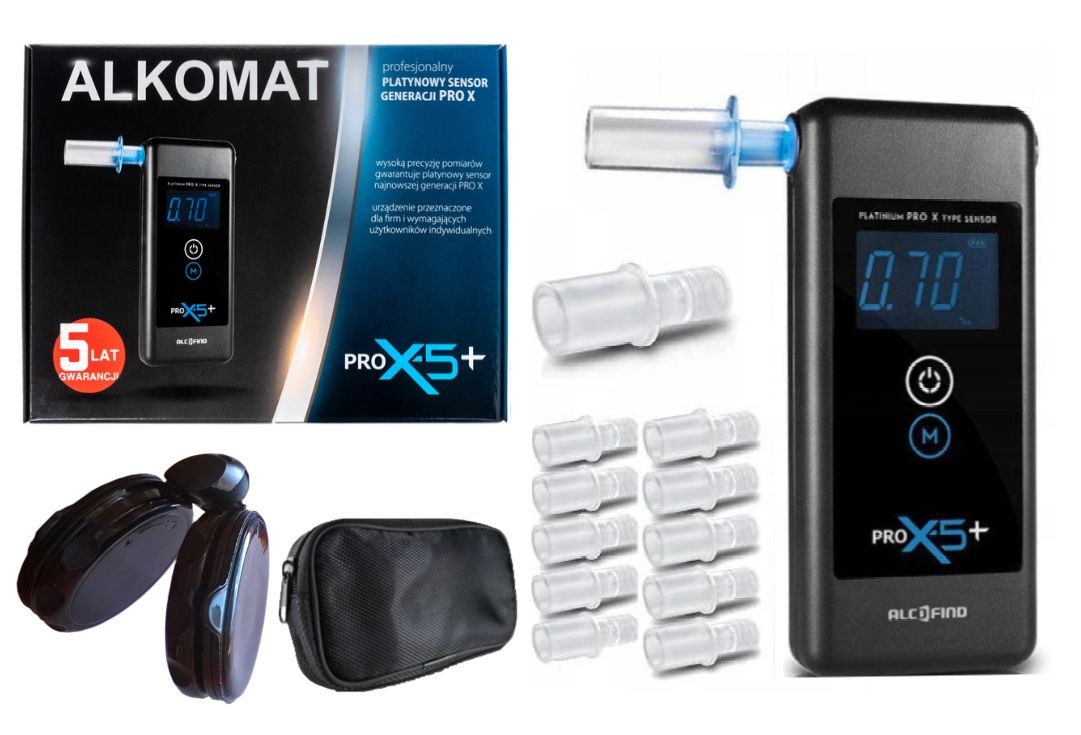 Alkomat PRO X-5 PLUS - 2 LATA DARMOWYCH KALIBRACJI – 14629674 - ERLI.pl