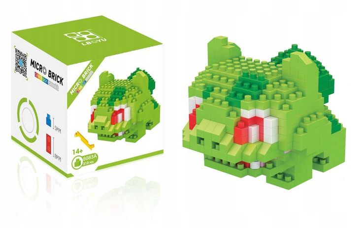 BULBASAUR Figurka Klocki POKEMON Zestaw Go BOX Pokemony 310EL z PL ...