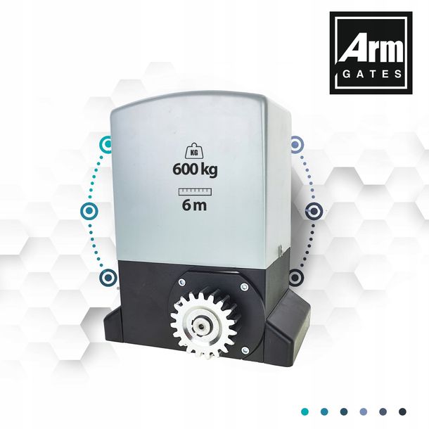 NAPĘD ZESTAW DO BRAMY PRZESUWNEJ ARM600 AUTOMAT 6m/600kg 2 PILOTY ...