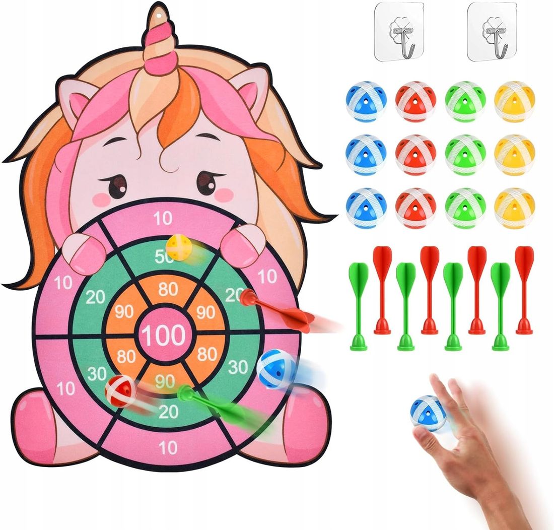 24x TABLICA DO RZUTEK DLA DZIECI DWUSTRONNA RZUTKI SAMOPRZYLEPNE ...