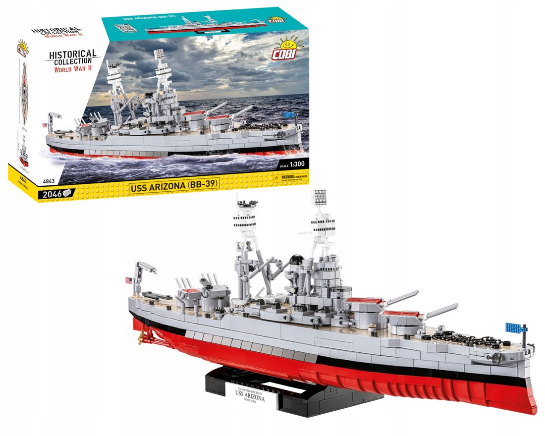 COBI 4843 pancernik USS Arizona BB-39 WWII KLOCKI – 179170253 - ERLI.pl