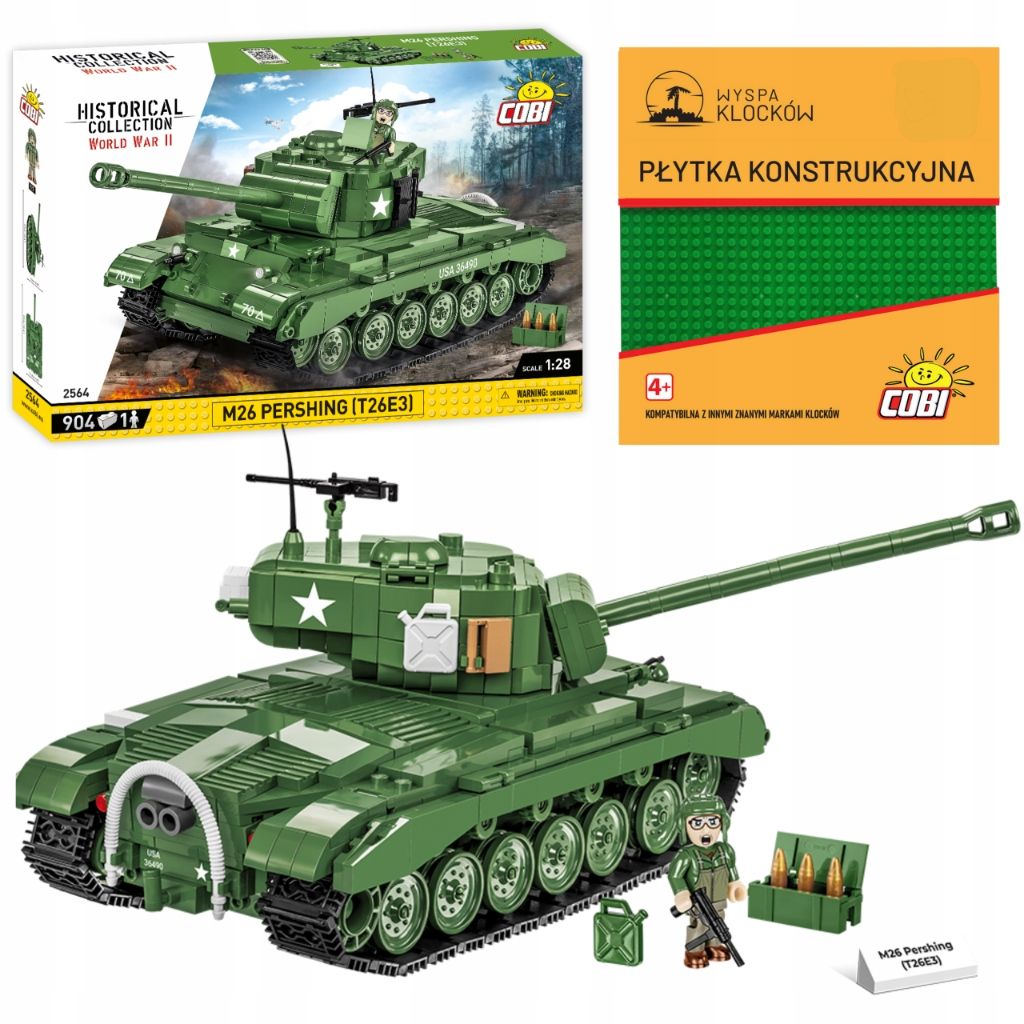 KLOCKI COBI 2564 CZOŁG M26 PERSHING T26E3 WOJSKOWY I PŁYTKA ...