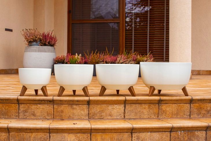 ZESTAW 3x DONICZKA DONICA WKŁAD MISA KWIETNIK BALKON BIAŁA ROMA 23 x 29 cm - ERLI.pl