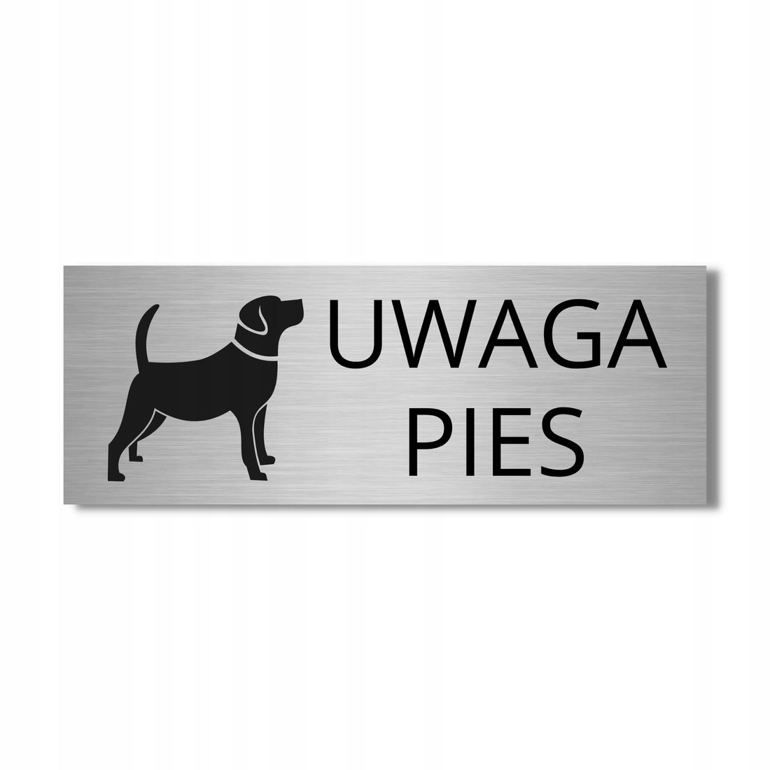TABLICZKA UWAGA PIES 30x10 CM PIKTOGRAM OSTRZEGAWCZA DRUK UV NA ...