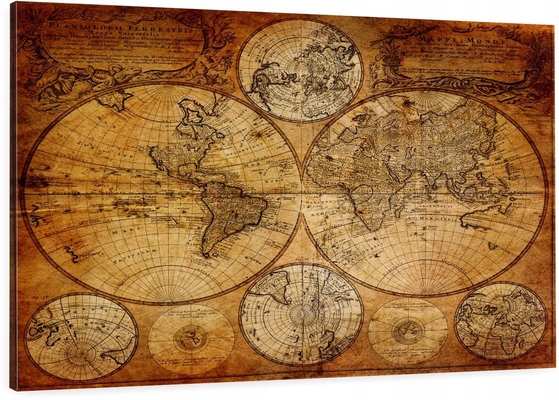 Tablica korkowa stara mapa świata 120x80 cm – 179756492 - ERLI.pl