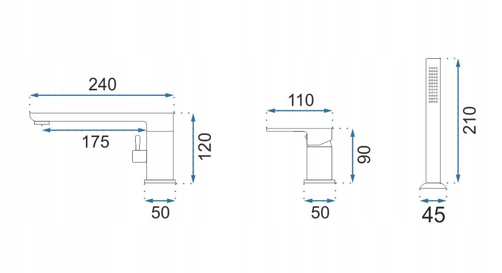 Bateria Wannowa 3 otworowa Dex Złota -REA GOLD – 14845007 - ERLI.pl