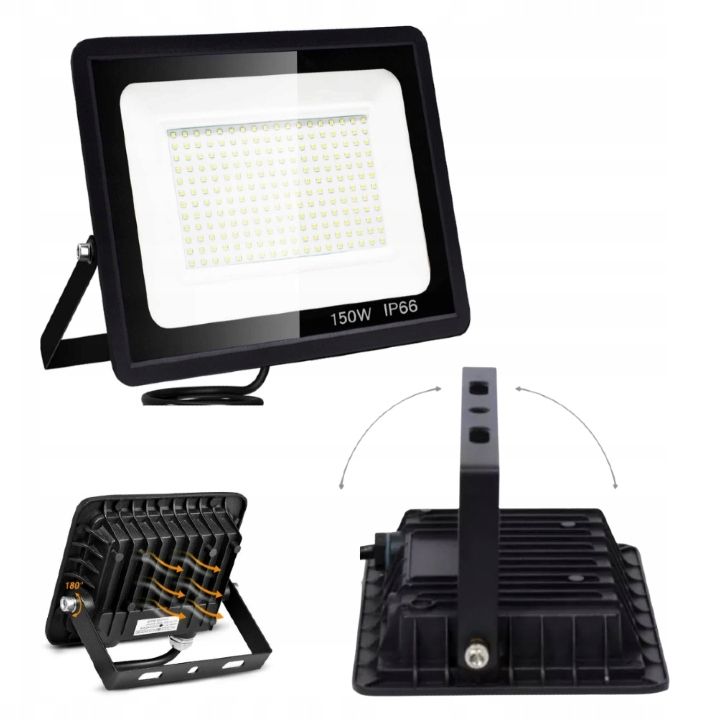 HALOGEN LED NAŚWIETLACZ MOCNA LAMPA ZEWNĘTRZNA REFLEKTOR SLIM 150W ...