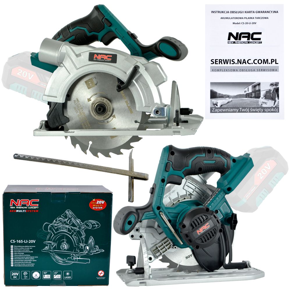 PILARKA TARCZOWA AKUMULATOROWA NAC CS-165-LI-20V AKUMULITISYSTEM 20 V ...