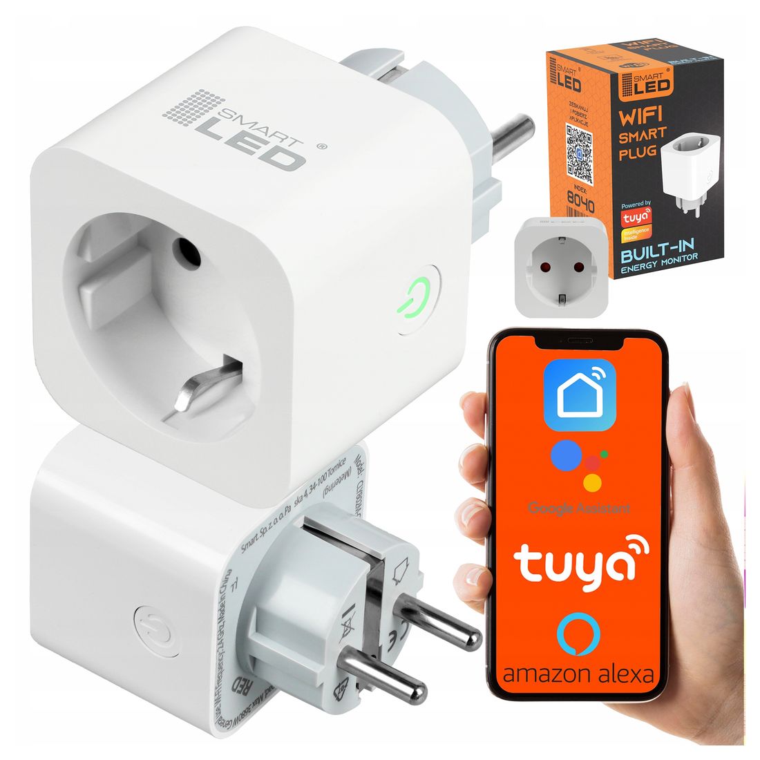 Programator czasowy inteligentne gniazdko SMART WIFI TUYA timer watomierz - ERLI.pl