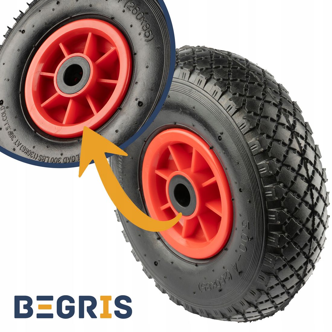 KOŁO KÓŁKO do WÓZKA z dętką dętka OPONA 2 PR KÓŁKO 3.00-4 300-4 otwór 2 ...