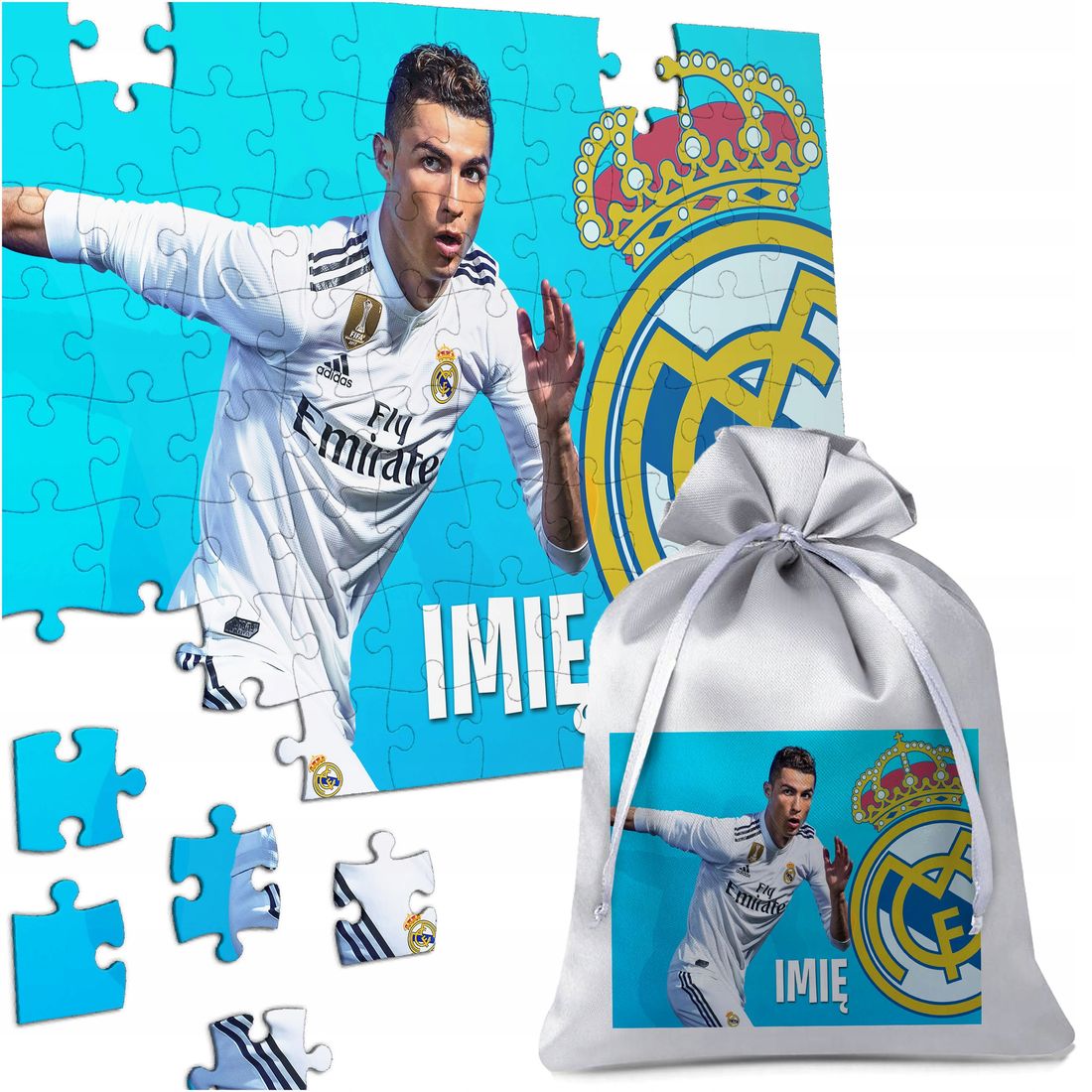 PUZZLE CRISTIANO RONALDO CR7 REAL MADRID A4 PREZENT NA URODZINY PREZENT ...